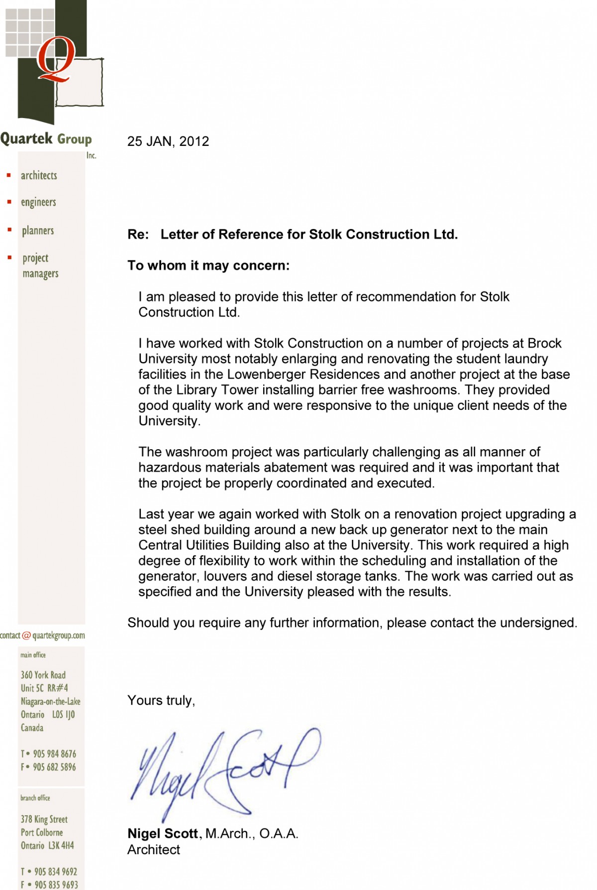 Our Valued Clients - Stolk Construction